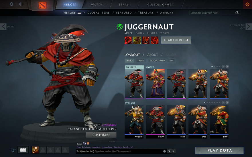 Juggernaut Dota 2 Set Mix